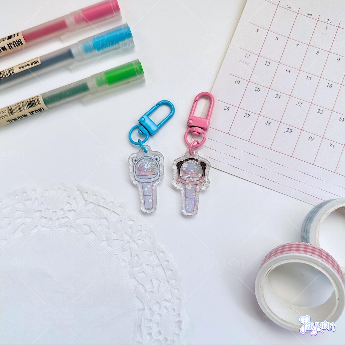 Seventeen Lightstick Cute Mini Holographic Acrylic Charm | Kawaii SVT ...