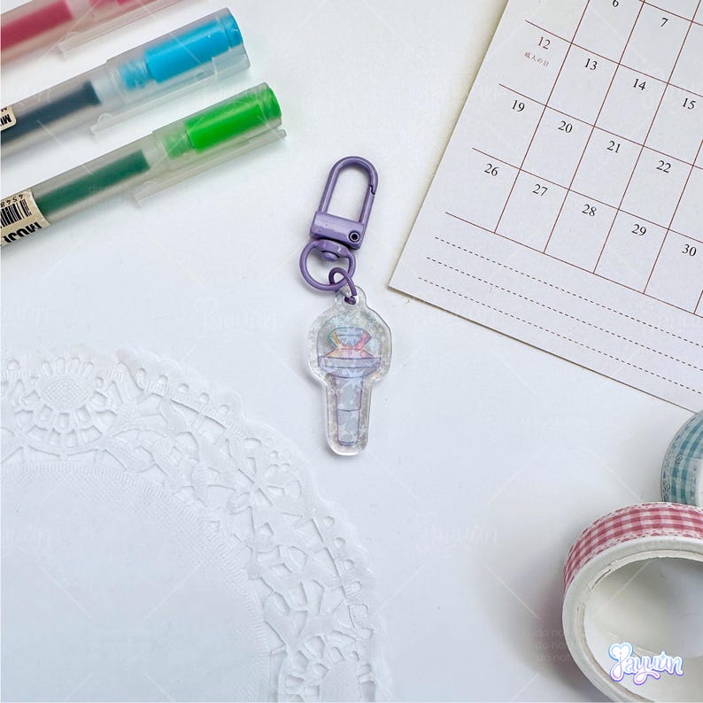 Seventeen Lightstick Cute Mini Holographic Acrylic Charm | Kawaii SVT ...