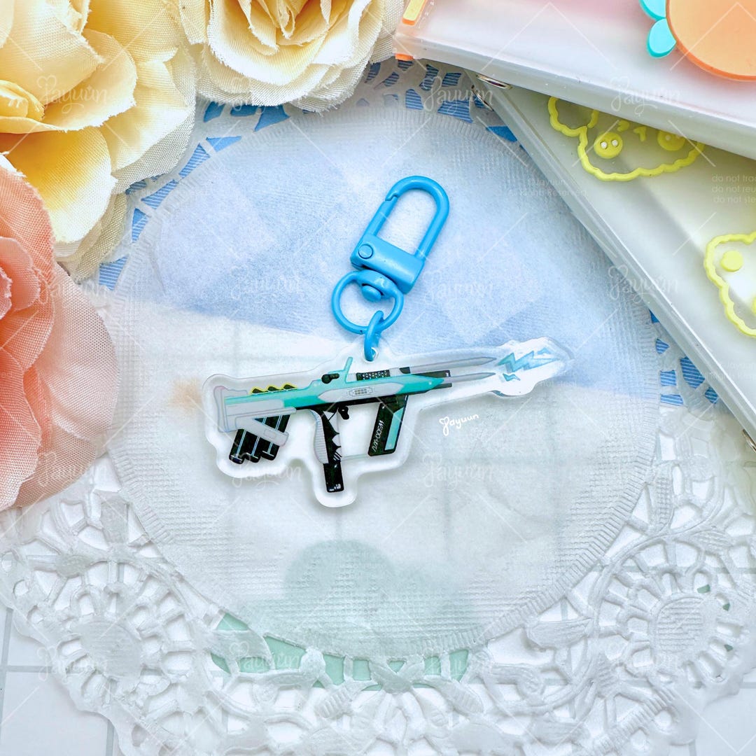 Electric Submachine Gun Acrylic Charm | Cute Video Game Hunter Warlock ...