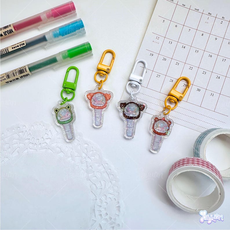 Seventeen Lightstick Cute Mini Holographic Acrylic Charm | Kawaii SVT ...