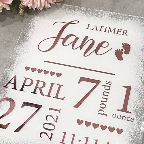 Arch Acrylic Baby Stats Sign - Etsy