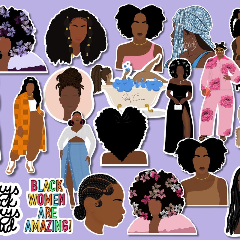 Black Girl Sticker - Etsy