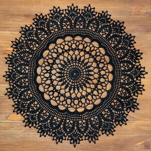 Black Crochet Gothic Halloween Doily - Etsy