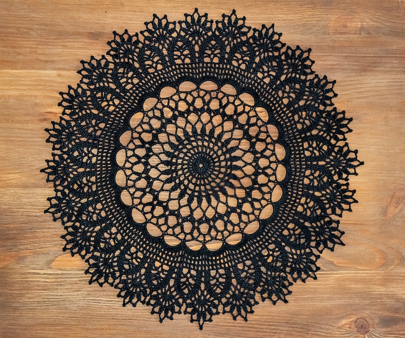 Black Crochet Gothic Halloween Doily - Etsy