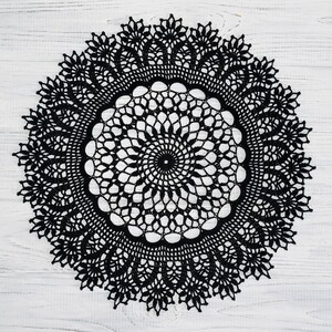 Black Crochet Gothic Halloween Doily - Etsy