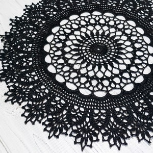 Black Crochet Gothic Halloween Doily - Etsy
