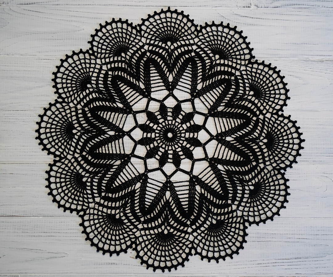 Black Crochet Halloween Doily. Gothic Style Decor. - Etsy