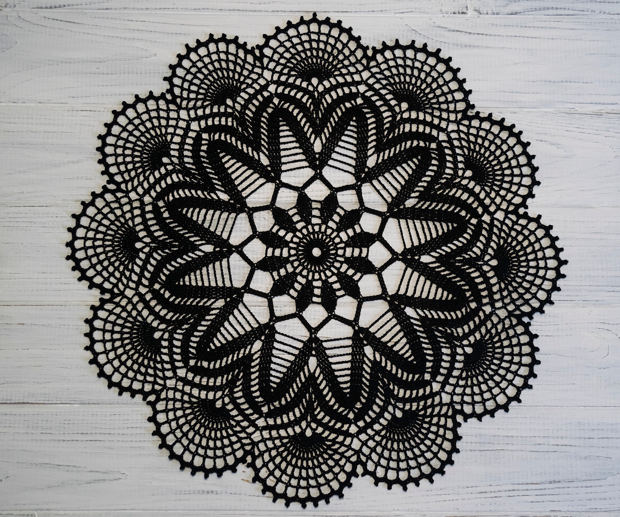 Black Crochet Halloween Doily. Gothic Style Decor. - Etsy