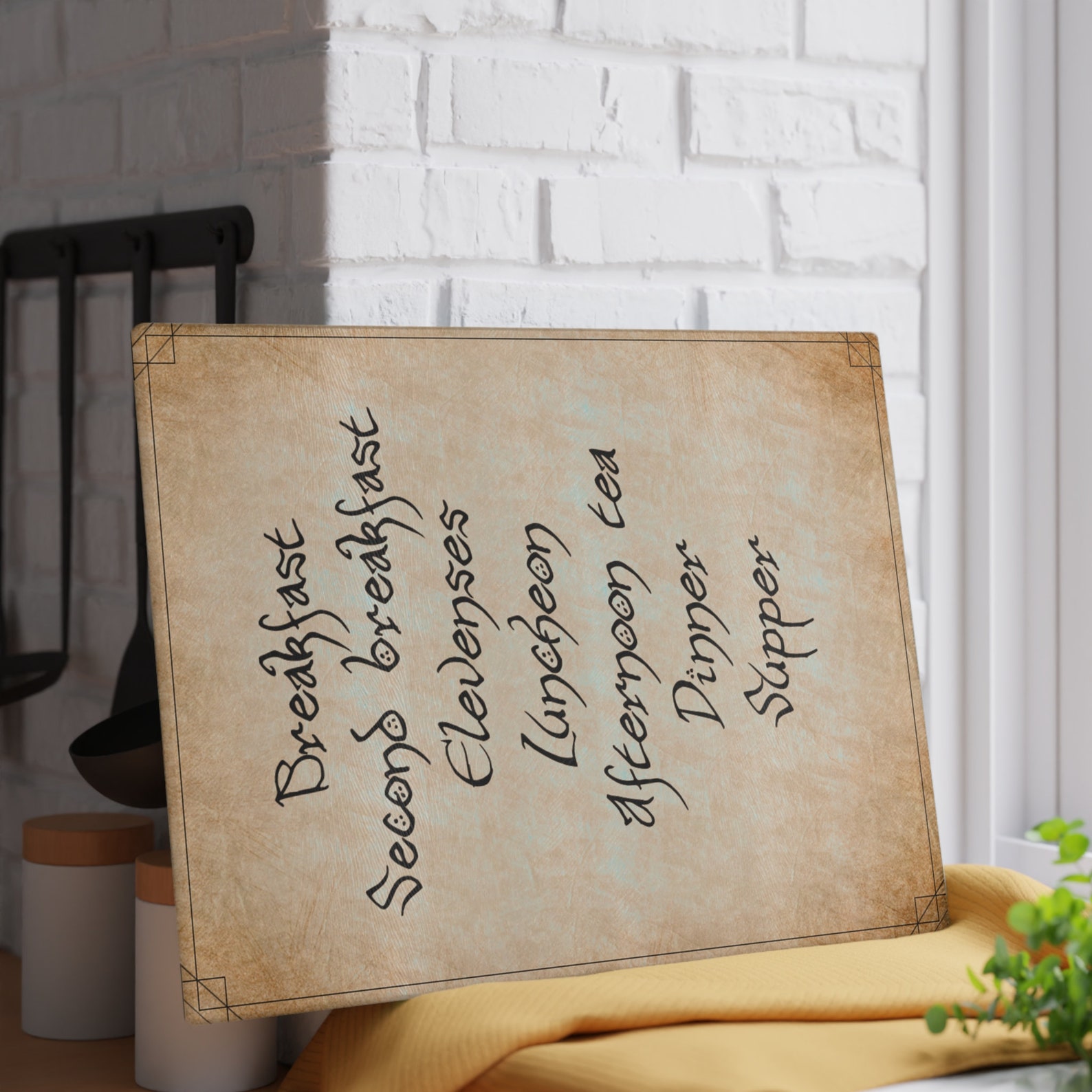 LOTR Halfling Meals Beige Parchment Tempered Glass Cutting Board - Etsy