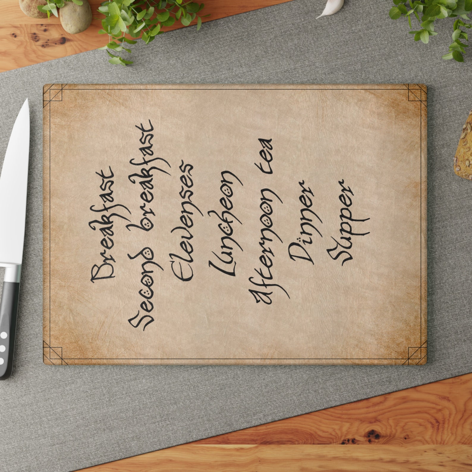 LOTR Halfling Meals Beige Parchment Tempered Glass Cutting Board - Etsy
