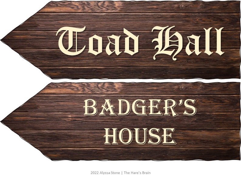 Storybook Directional Signs printable Wood Background - Etsy