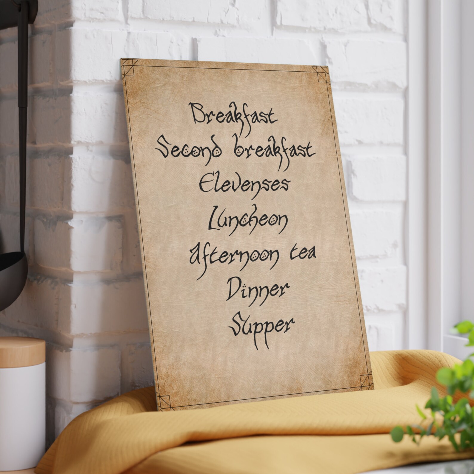 LOTR Halfling Meals Beige Parchment Tempered Glass Cutting Board - Etsy