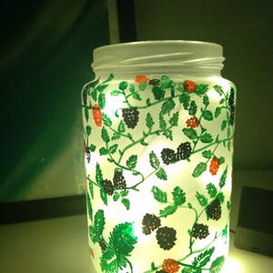 Cottagecore Blackberry Frosted Hand Painted Fairy Light - Upcycled ...