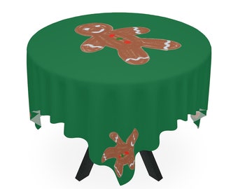 Gingerbread Round Tablecloth - Etsy