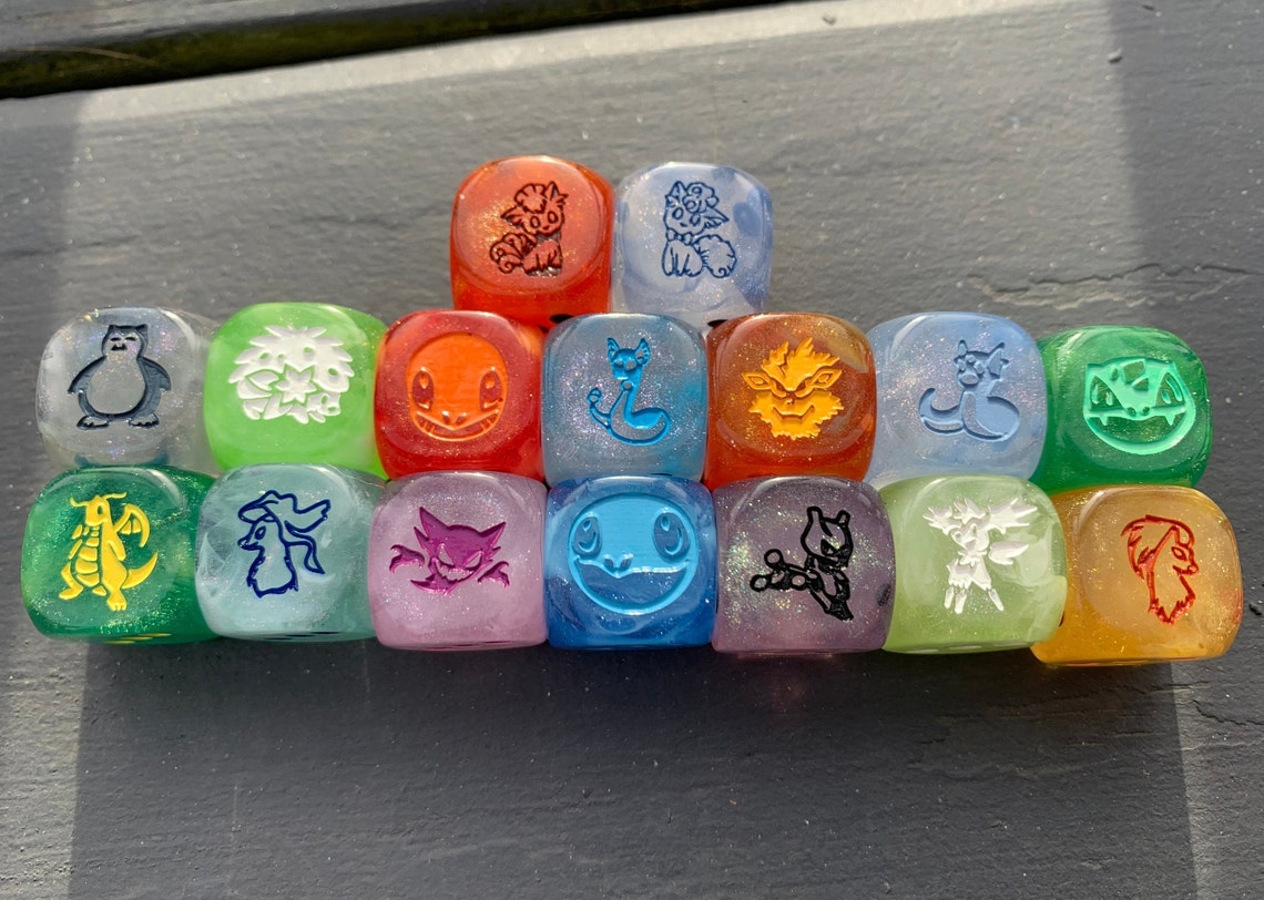 Anime Inspired Pokemon 15 D6 Dice Set By Giraffe Dice RPG | Etsy
