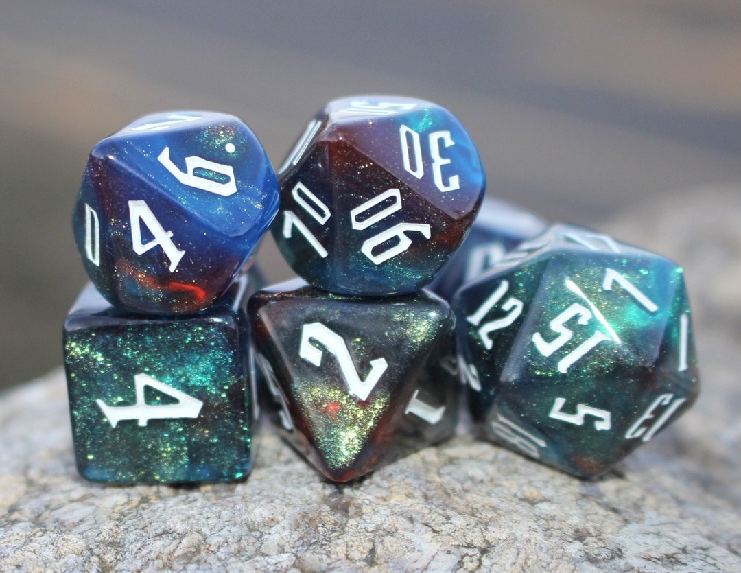 Dragon's Dark Opal 7 Piece Tabletop Gaming Critical Role RPG DND ...