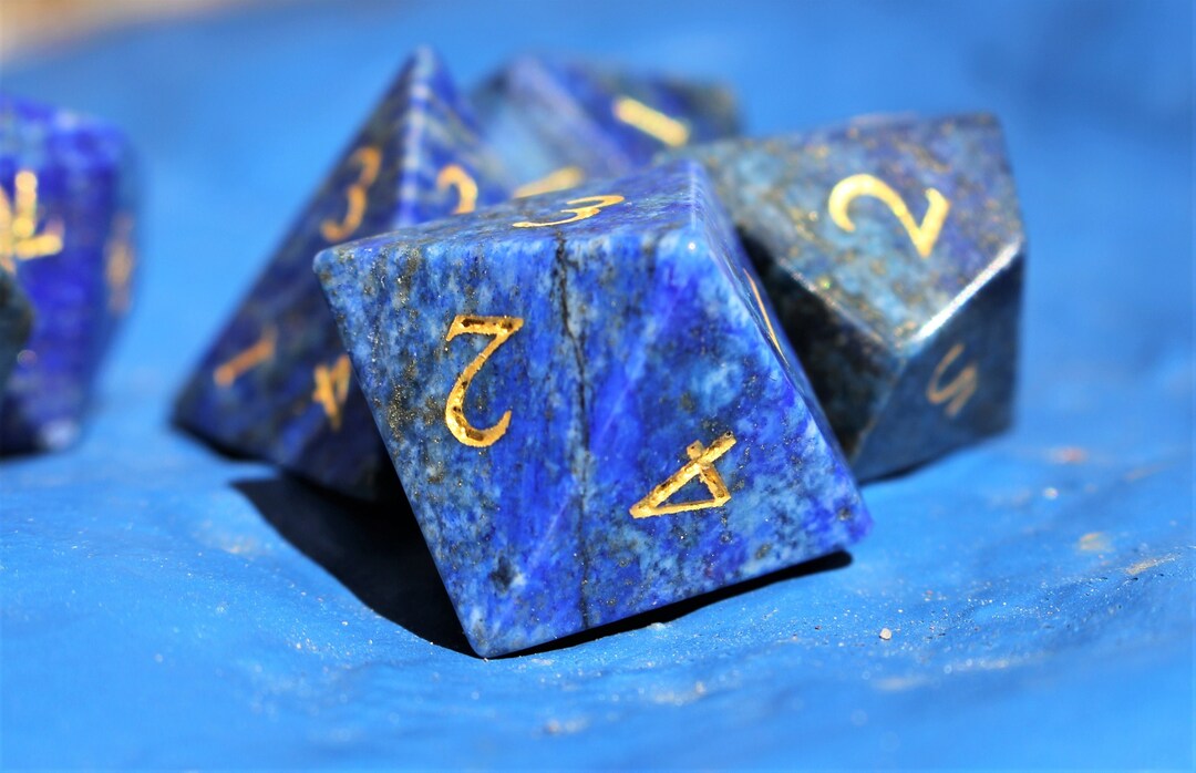 Dragon's Lapis Lazuli 7 Piece Semi-precious Gemstone Tabletop Gaming ...