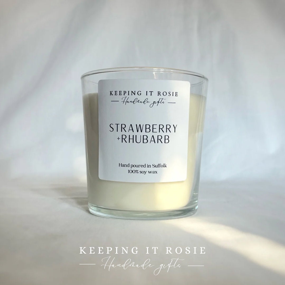 Strawberry & Rhubarb Candle Container Candle Gift Ideas Home Decor ...