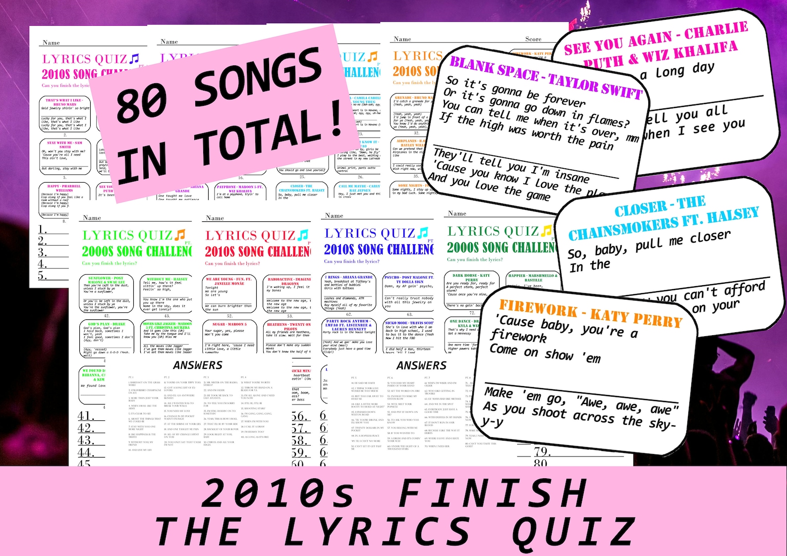 2010s Songs Finish the Lyrics Music Trivia | 80 Questions | Musical ...