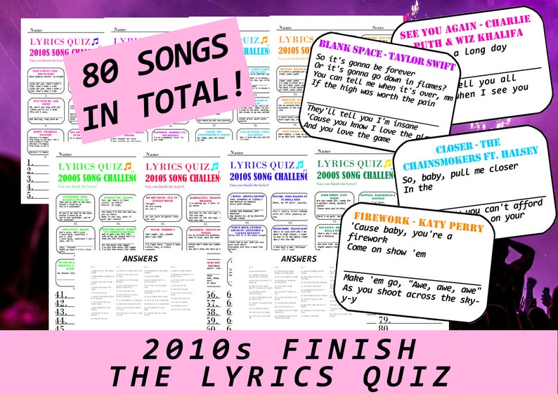 2010s Songs Finish the Lyrics Music Trivia | 80 Questions | Musical ...
