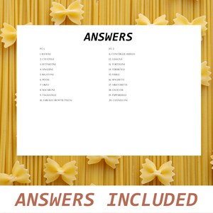 20 Printable Pasta Types Picture Quiz, Picture Trivia, Party Game ...
