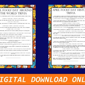 April Fools' Day Trivia Quiz, Easter Party Game, Trivia Questions ...