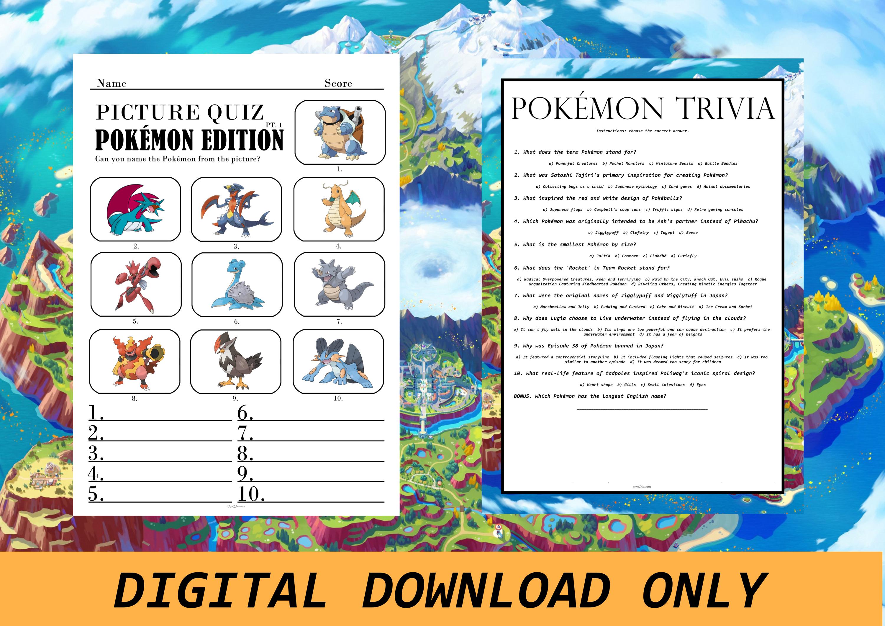 Pokémon Party Games | Trivia Questions | Pokémon Games | Game Night ...