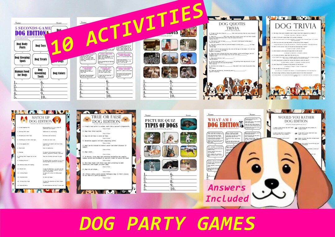 Dog Party Games | Trivia Questions | Animal Games | Game Night ...