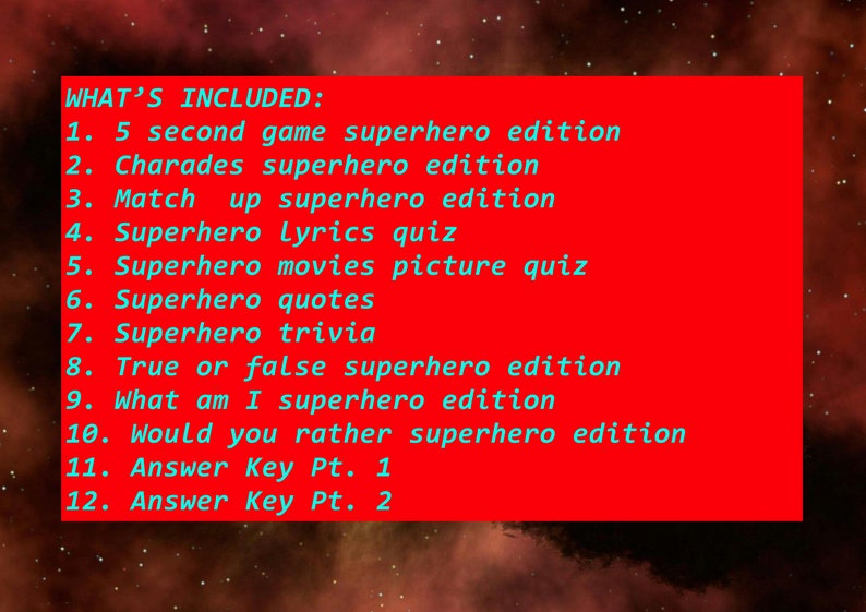 Superhero Party Games | Superhero Trivia | Printable Games | Superhero ...