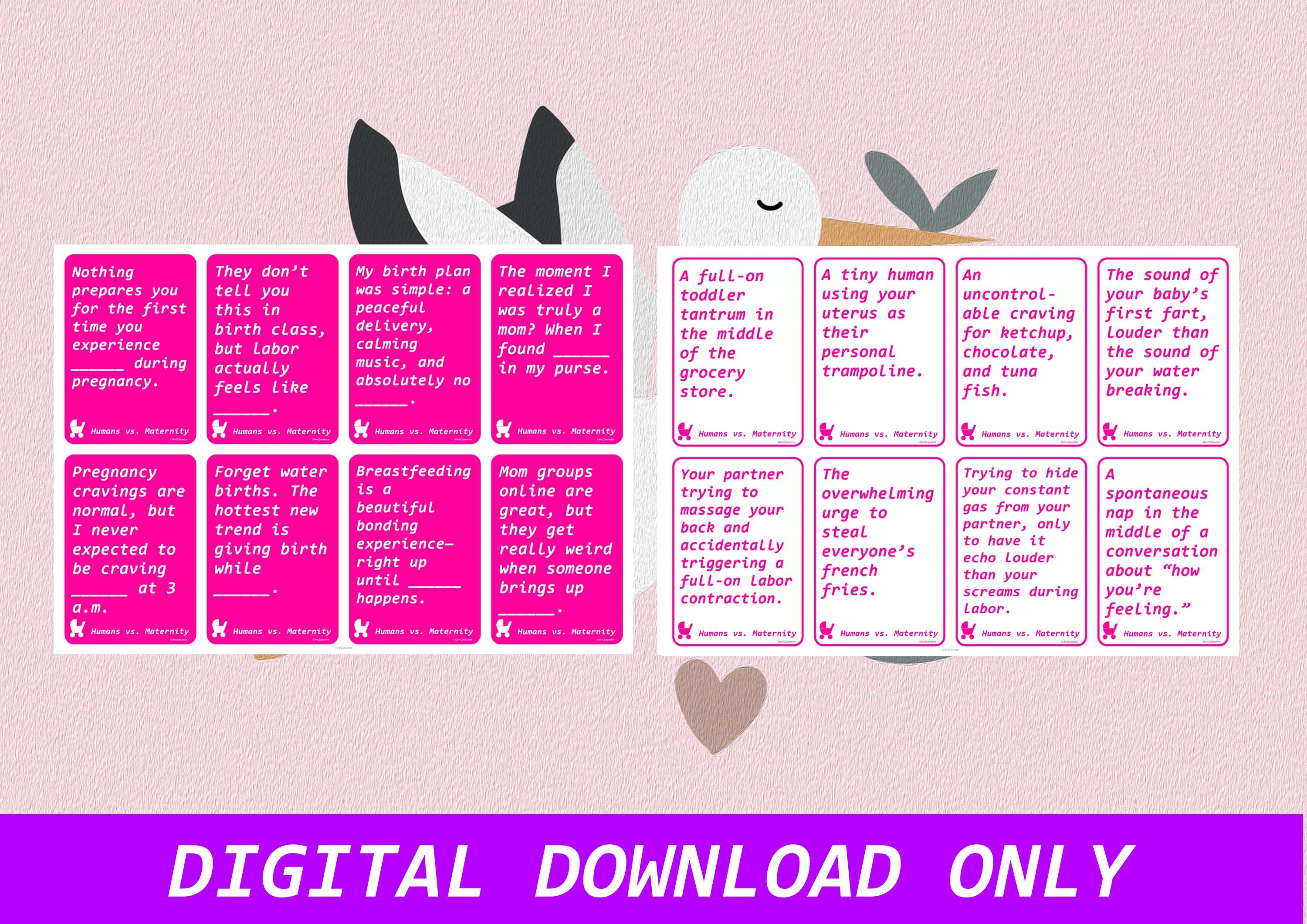 Cards Against Maternity | Humans Vs. Maternity| Baby Shower| Pregnancy ...