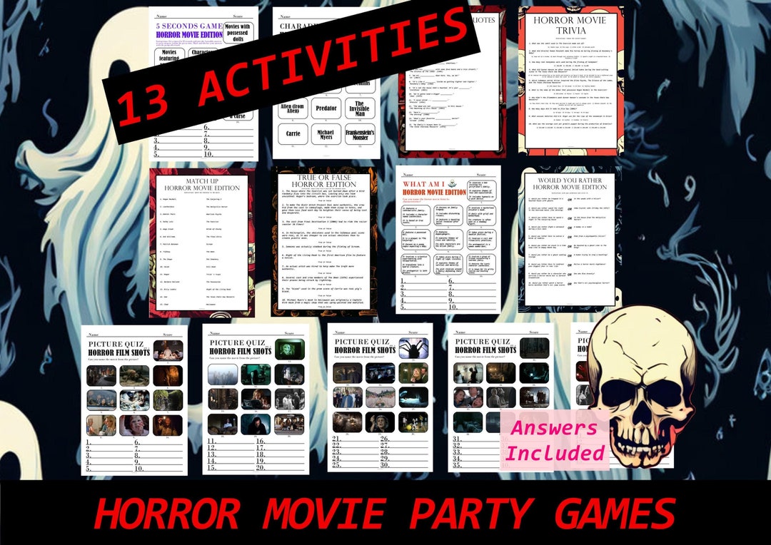 Horror Movie Trivia Quiz, Halloween Party Game, Trivia Questions ...