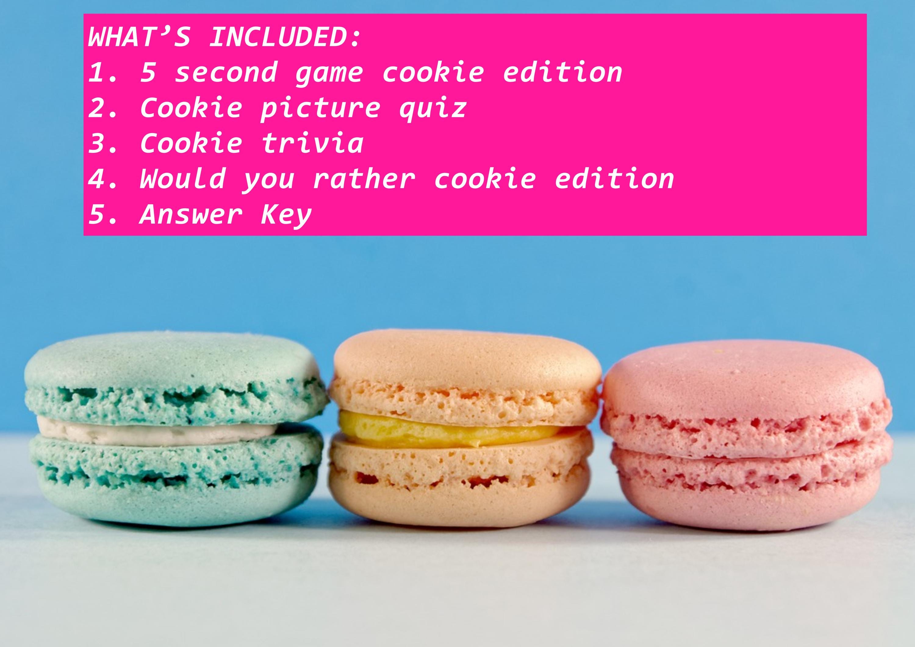 Cookie Trivia Quiz, Food Party Game, Trivia Questions, Cookie Games ...