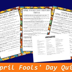 April Fools' Day Trivia Quiz, Easter Party Game, Trivia Questions ...