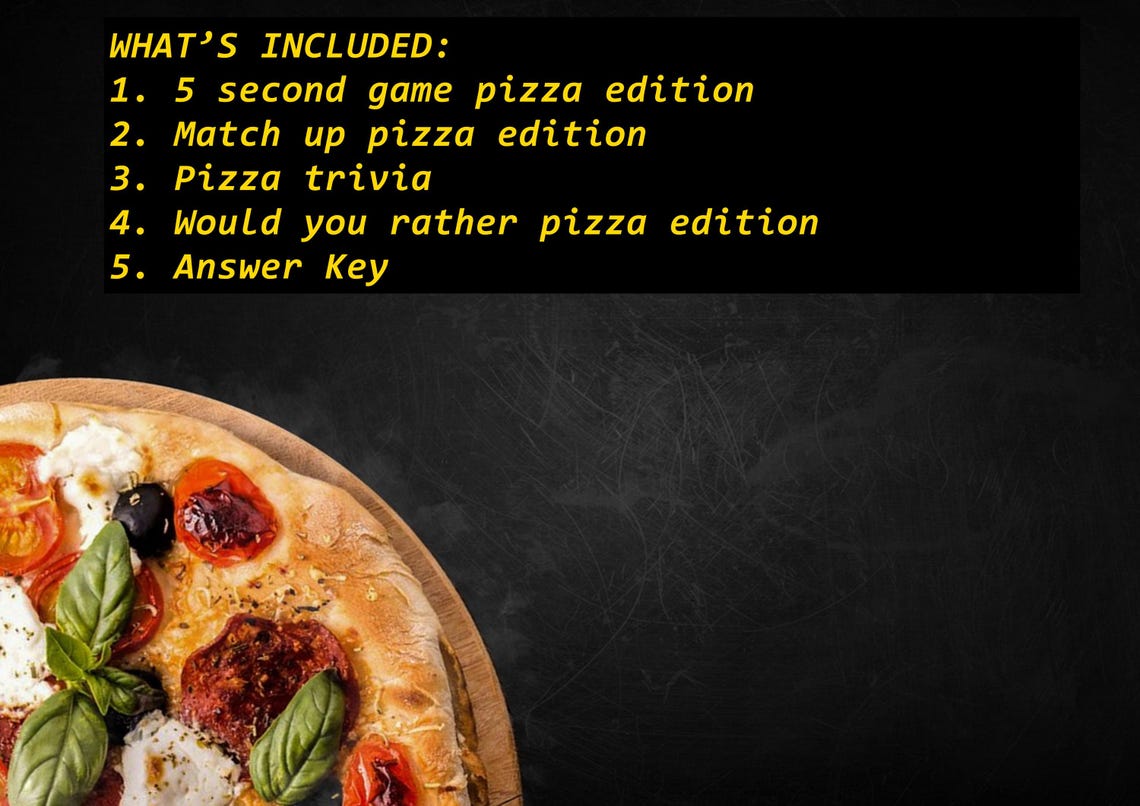 Pizza Trivia Quiz, Food Party Game, Trivia Questions, Pizza Games, Game ...