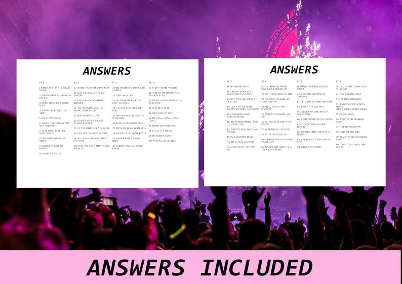 2010s Songs Finish the Lyrics Music Trivia 80 Questions Musical Group ...