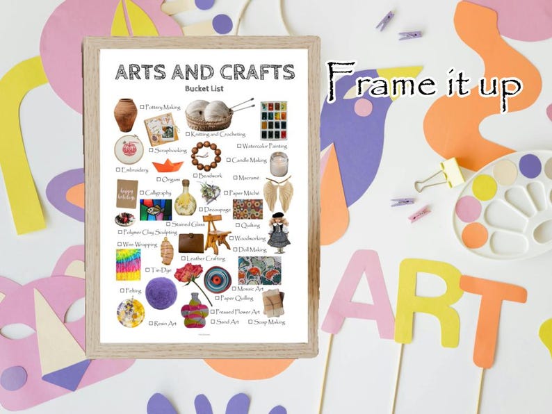 Arts and Craft Bucket List Printable, Fun To-do List, Things to Do ...