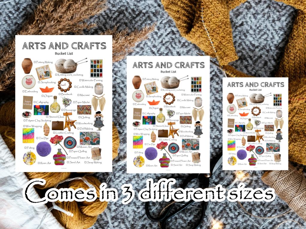 Arts and Craft Bucket List Printable, Fun To-do List, Things to Do ...