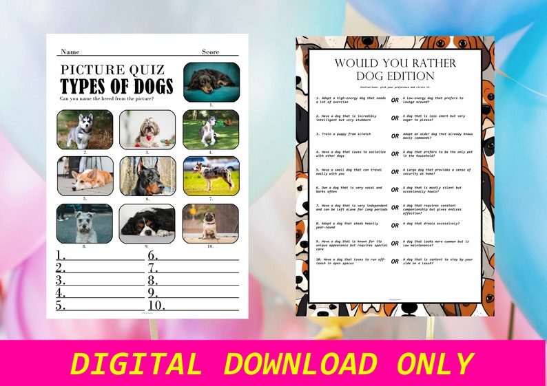 Dog Party Games | Trivia Questions | Animal Games | Game Night ...