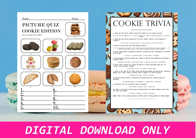 Cookie Trivia Quiz, Food Party Game, Trivia Questions, Cookie Games ...