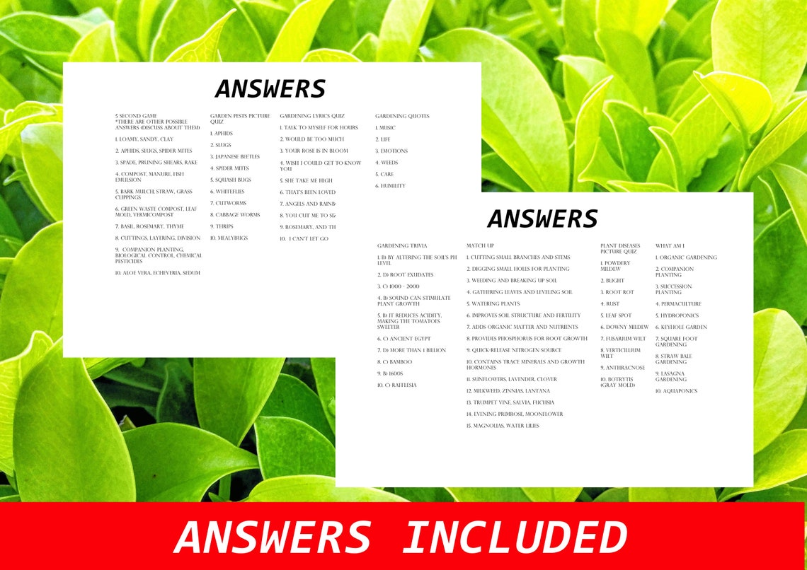 Gardening Party Games | Trivia Questions | Vegetable Trivia |game Night ...