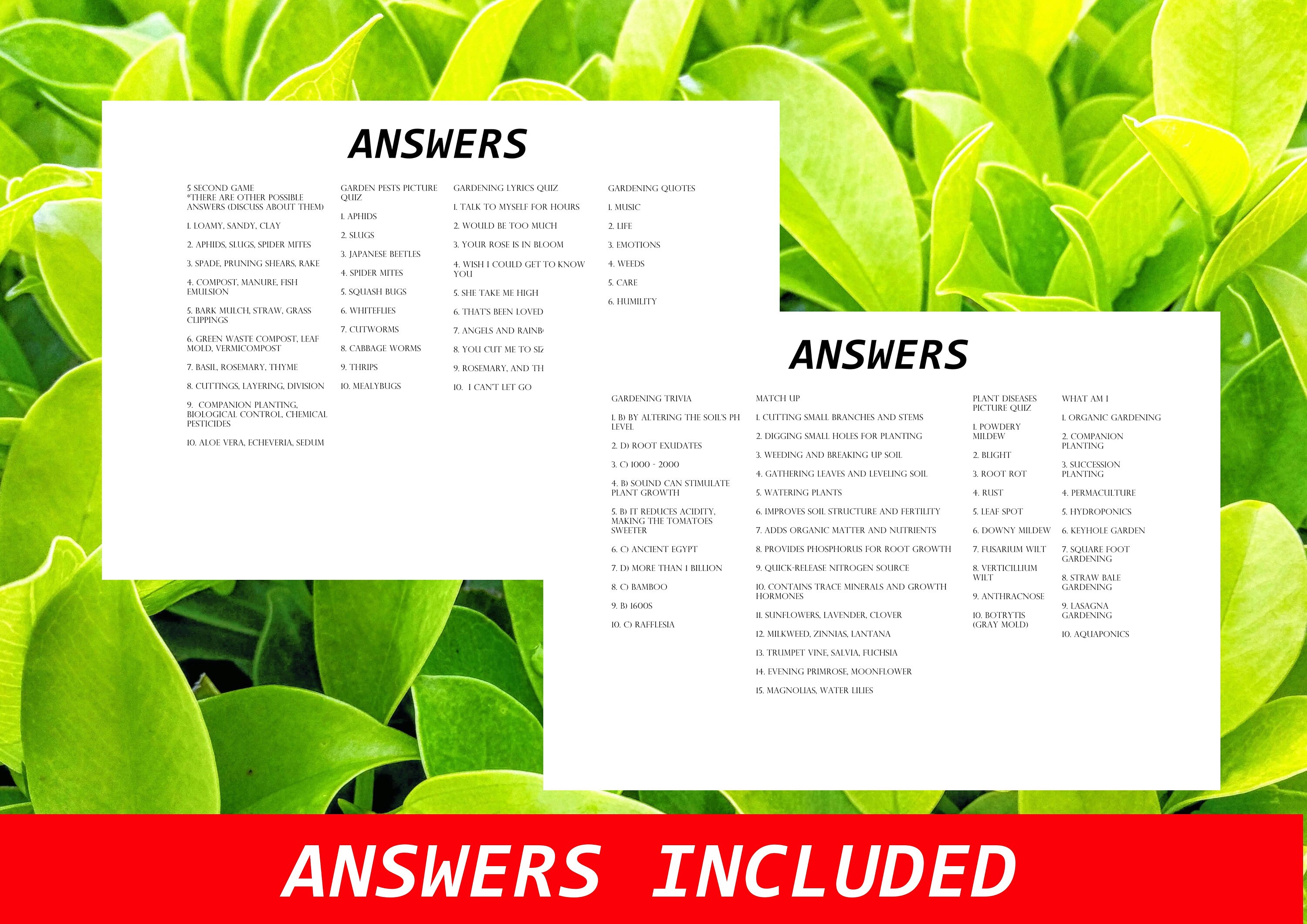 Gardening Party Games | Trivia Questions | Vegetable Trivia |game Night ...