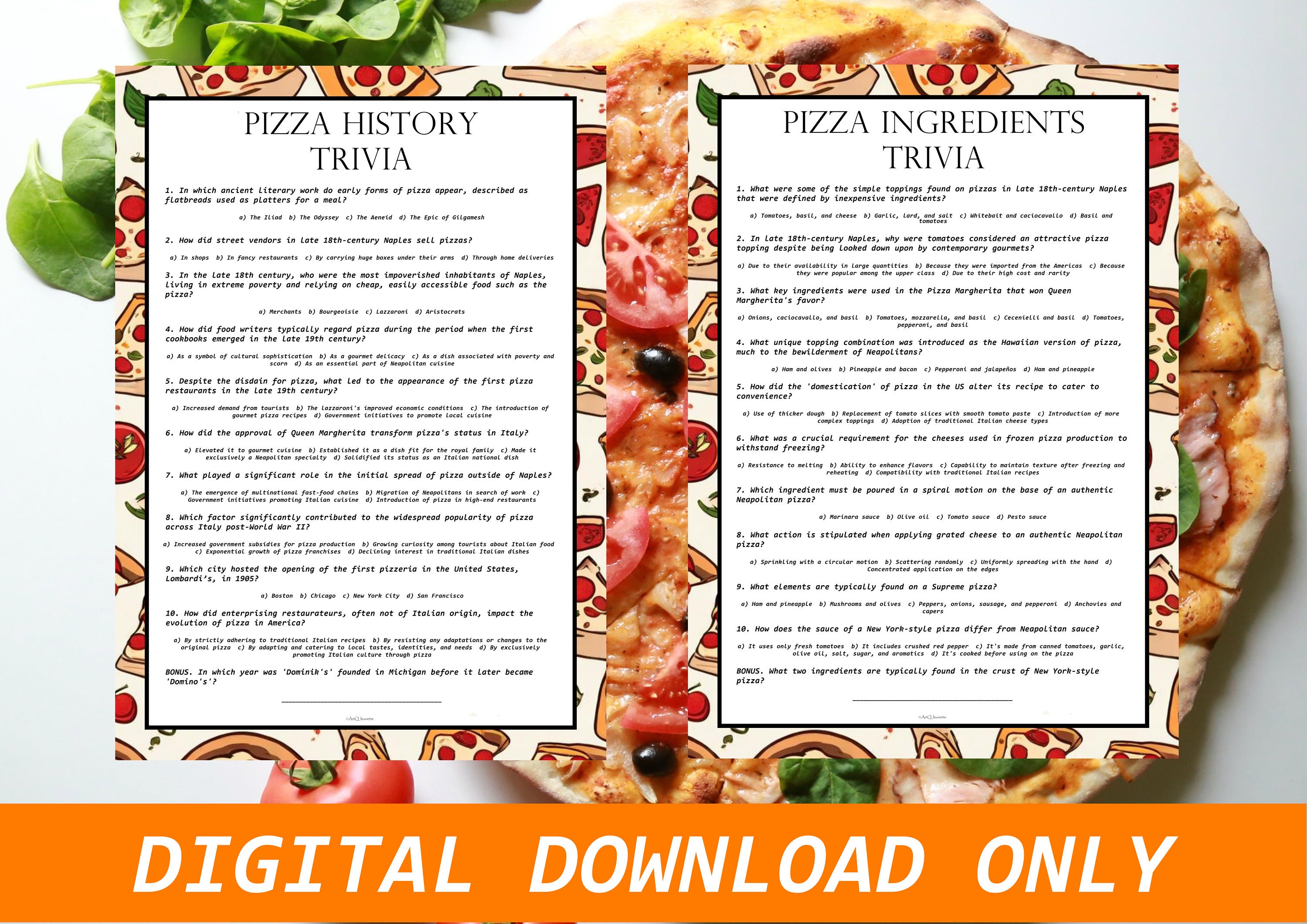 Pizza Trivia Quiz, Food Party Game, Trivia Questions, Pizza Games, Game ...