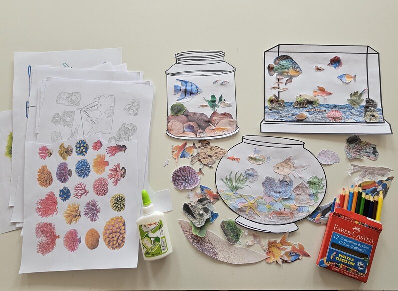 Build A Fish Tank Printable Craft, Build an Aquarium, Pretend Play, DIY ...