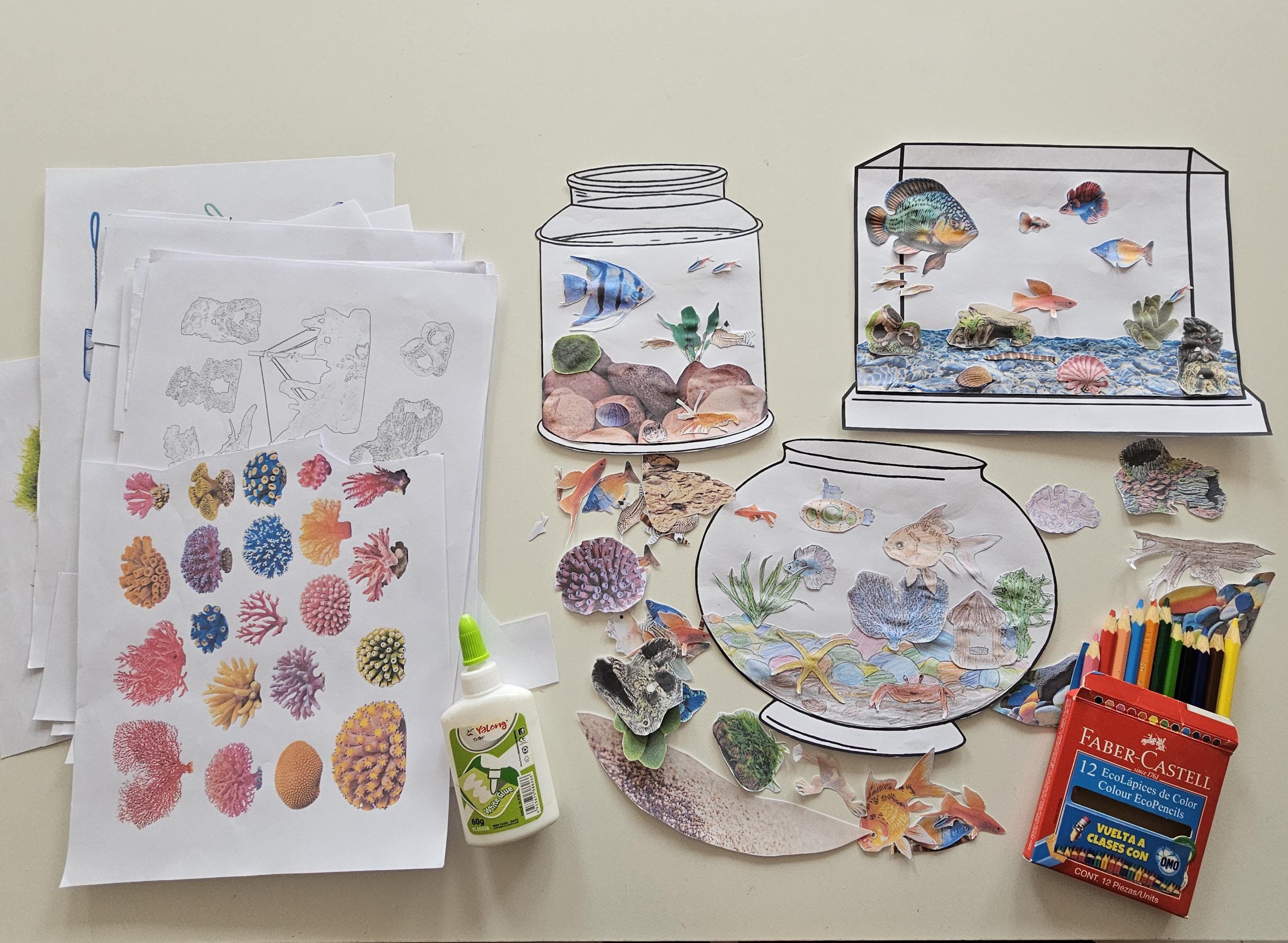 Build A Fish Tank Printable Craft, Build an Aquarium, Pretend Play, DIY ...