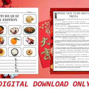 Chinese New Year Trivia Quiz, Holiday Party Game, Trivia Questions ...