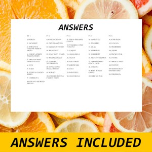 50 Printable UNCOMMON FRUITS Picture Quiz, Picture Trivia, Party Game ...