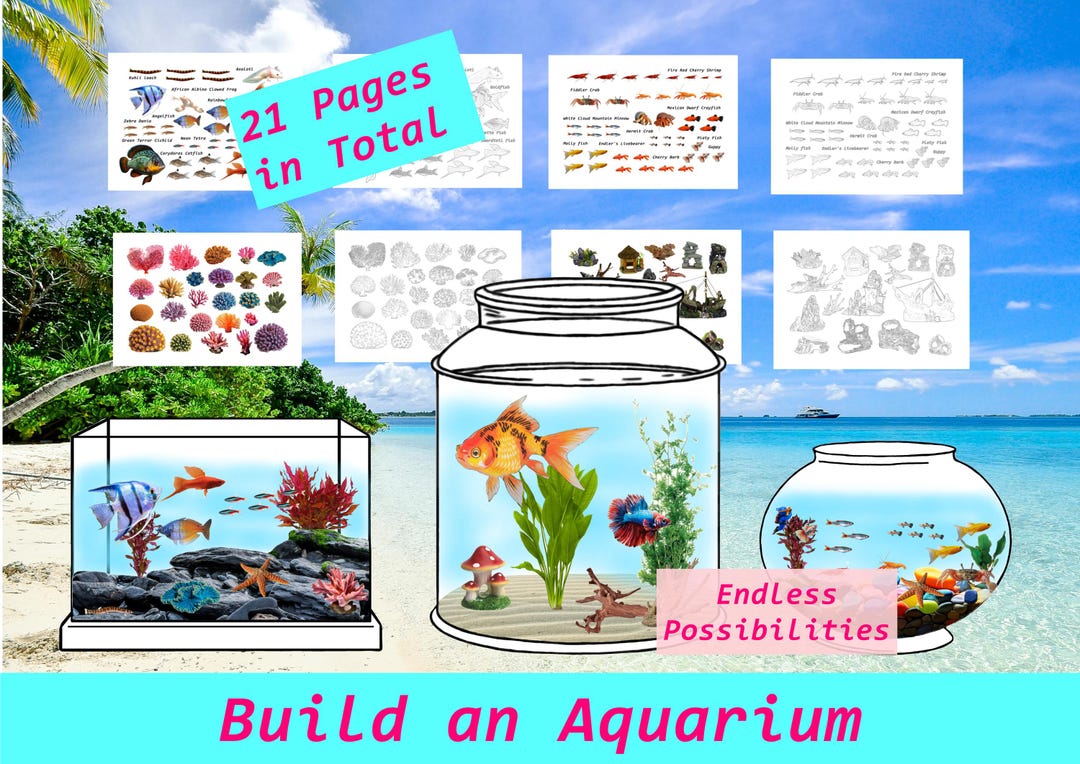 Build A Fish Tank Printable Craft, Build an Aquarium, Pretend Play, DIY ...