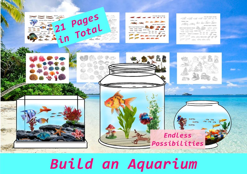 Build A Fish Tank Printable Craft, Build an Aquarium, Pretend Play, DIY ...