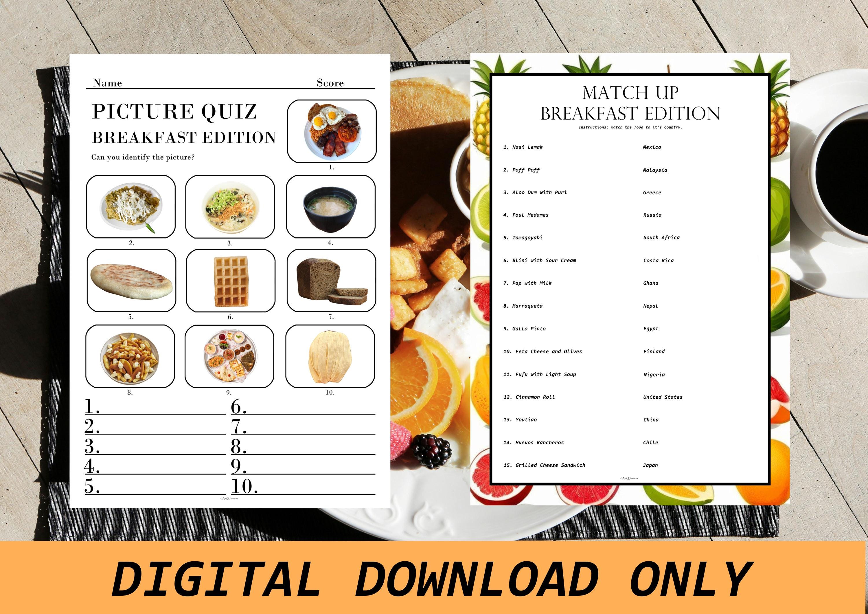 Breakfast Party Games | Trivia Questions | Food Games | Game Night ...