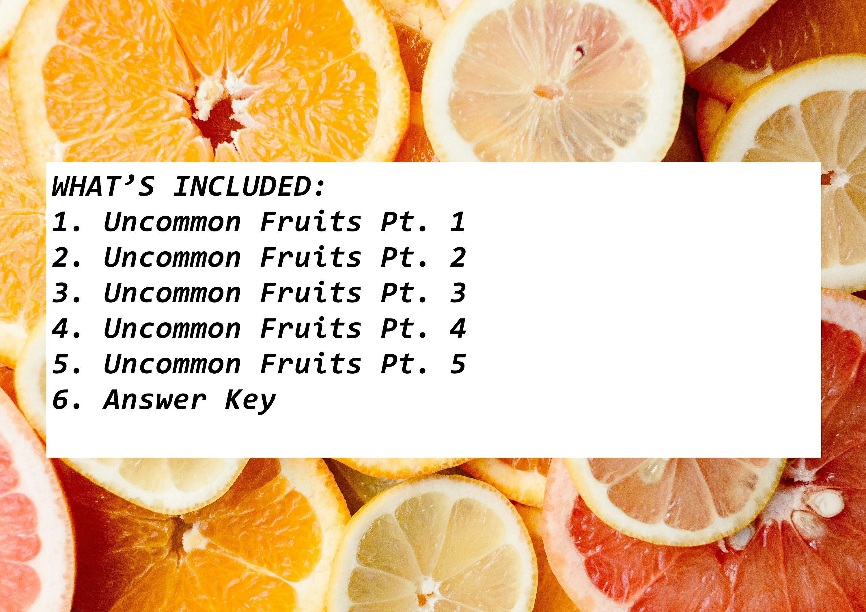 50 Printable UNCOMMON FRUITS Picture Quiz, Picture Trivia, Party Game ...